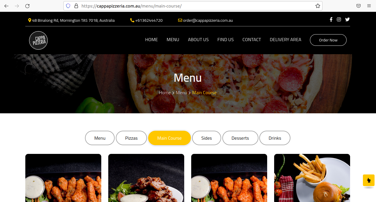 Main Course | Cappa Pizzeria